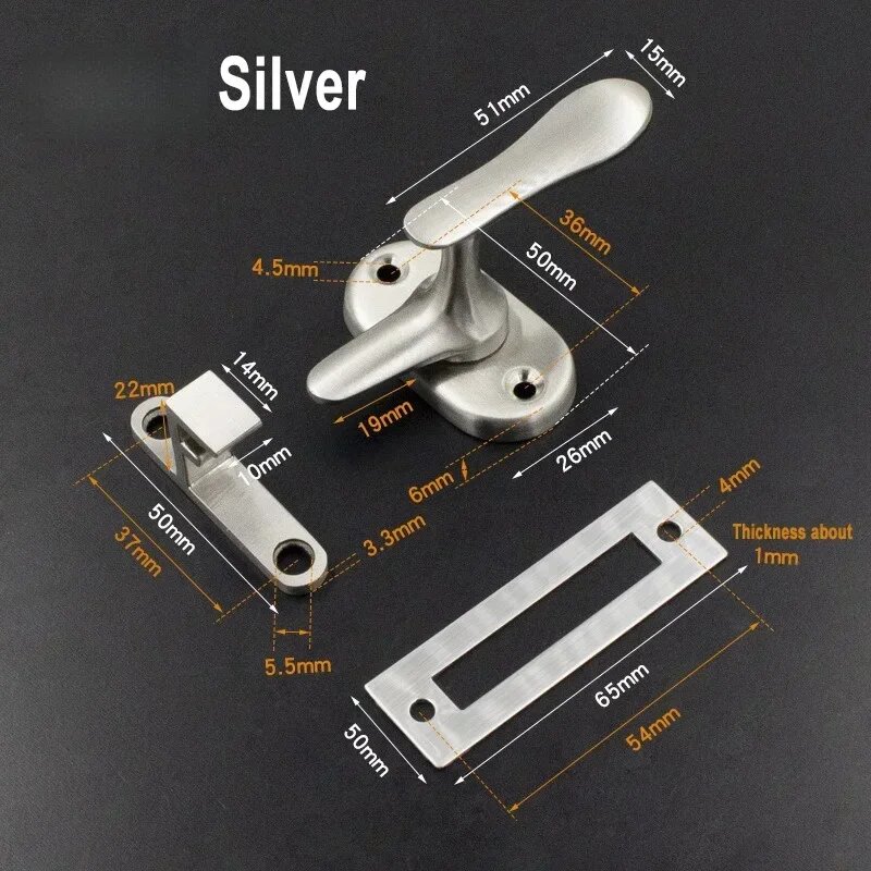 Болты Для Дверей Из Нержавеющей Стали С Двумя Вырезами 90° ° /180 ° Складной Замок-защелка