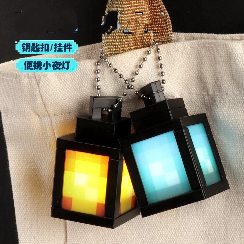 Пиксельный ночник Minecraft с брелоком, A1-Keychain Battery — фото 1