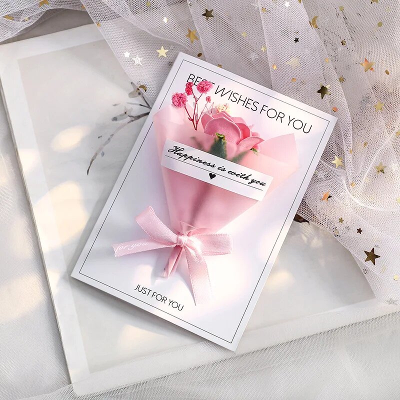 Открытка с сухоцветами "Best Wishes for You", Цвет: F
