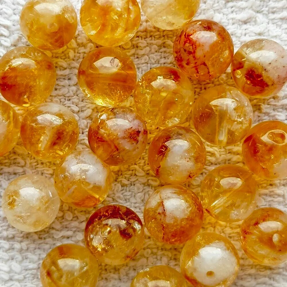 Цитрин 8 мм бусины 24 штуки