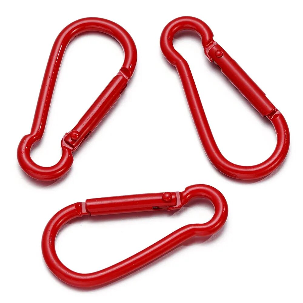 Карабин застежка для сумок, 48.5х22.5 мм ,5шт , Цвет красная