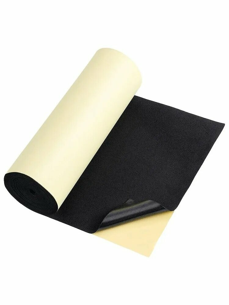 1 рулон черного самоклеящегося вспененного материала толщиной 1 мм, водонепроницаемый лист вспененной резины, для защиты мебели, заполнения щелей, костюмов и других поделок