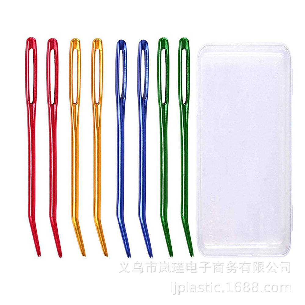 Кросс-бордерные изогнутые вязальные инструменты из алюминиевого сплава, металлические иглы для вязания, 8 штук, кривые иглы, аксессуары для вязания свитеров