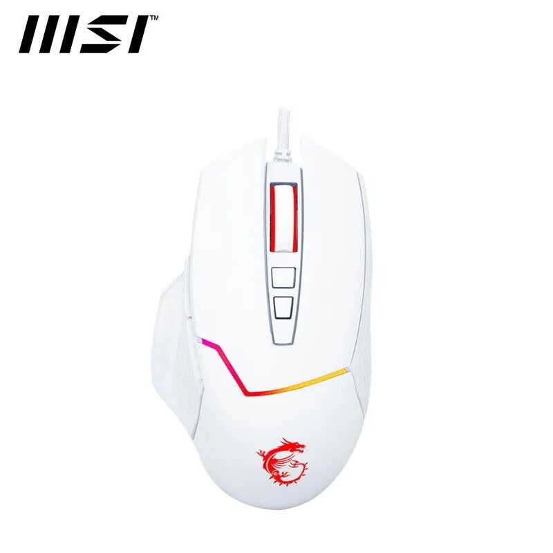 MSI Игровая мышь проводная GM20 V2, перламутровый, белый