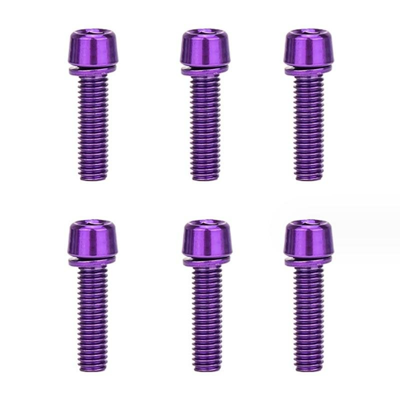 Велосипедные болты для рулевой колонки с шайбами, 6 шт, Фиолетовый