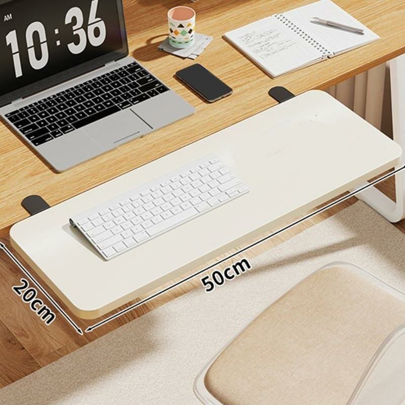 Складной удлинитель стола с подставкой для клавиатуры, Белый - Длина 50 ширина 20