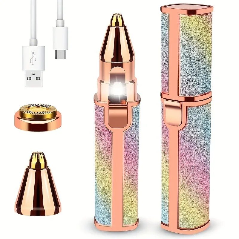 Бритва для бровей и лица Pink Two drill bits