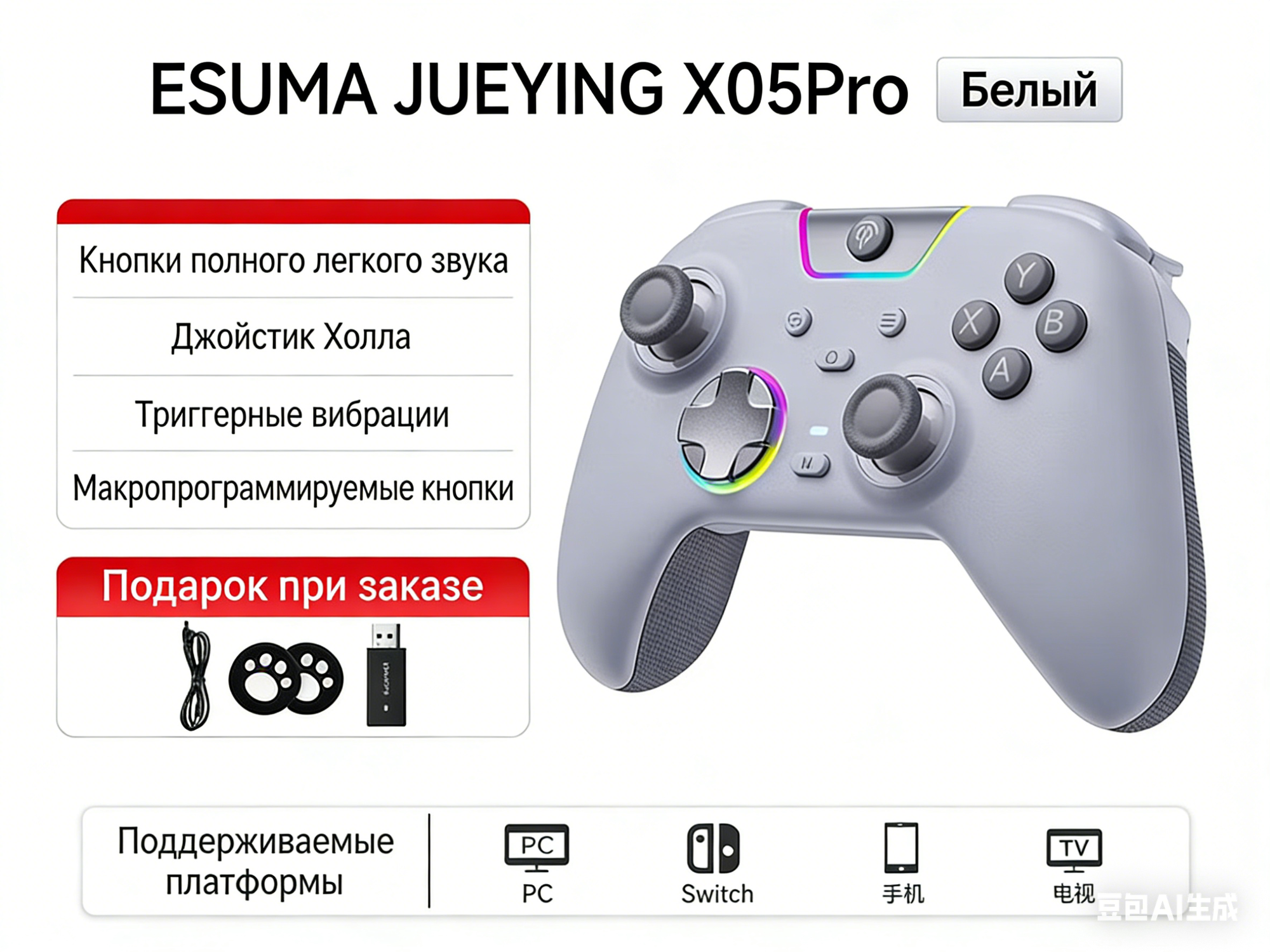 EasySMX X05pro беспроводной геймпад для ПК, Телефона, Nintendo, Steam Deck