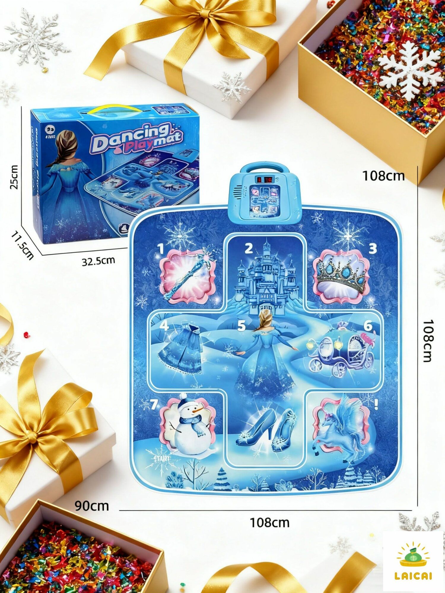 Музыкальный коврик для танцев, Dancing Playmat, синий, Рождественский подарок