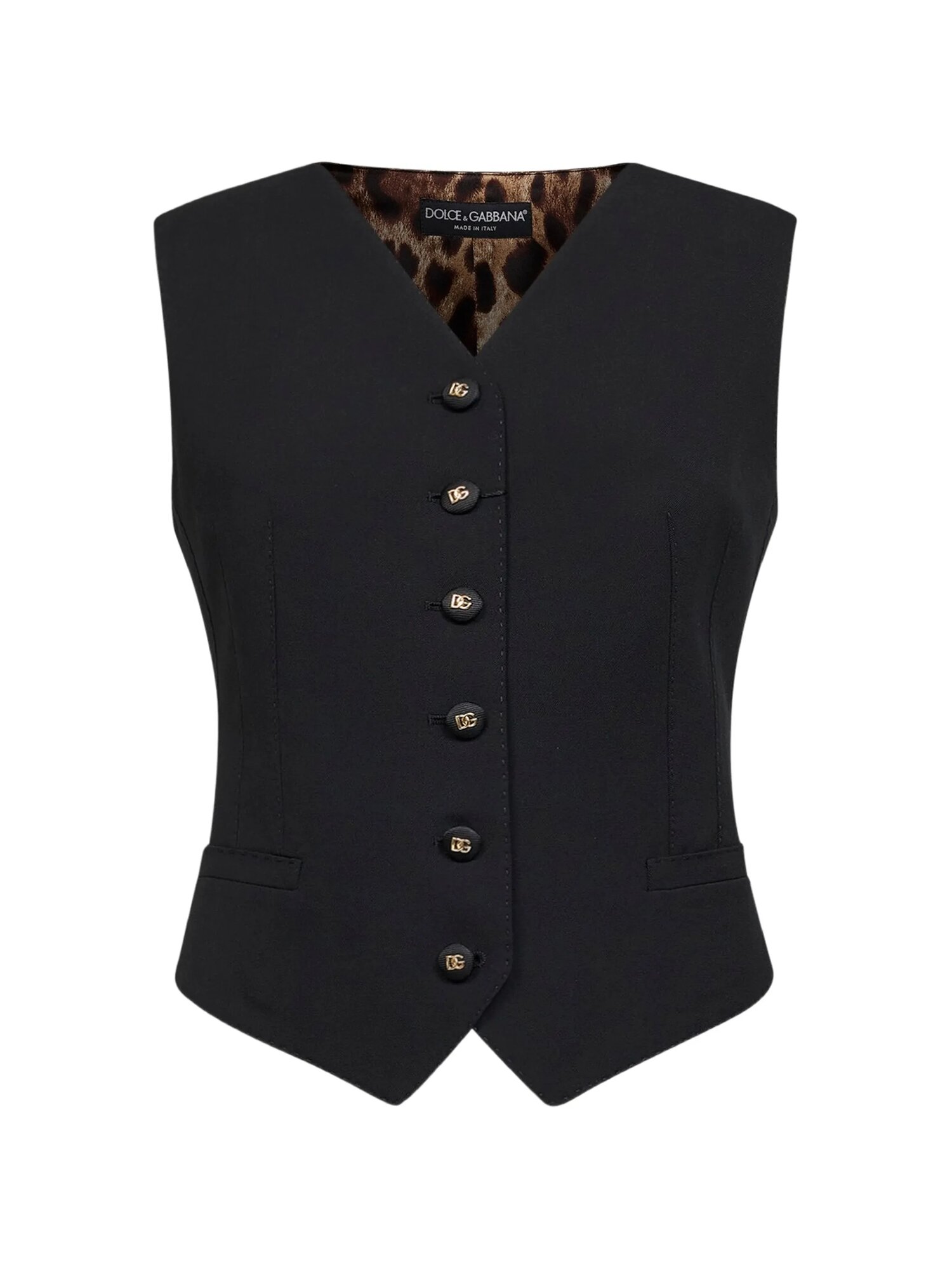 Жилет DOLCE & GABBANA Leopard-print V-neck waistcoat