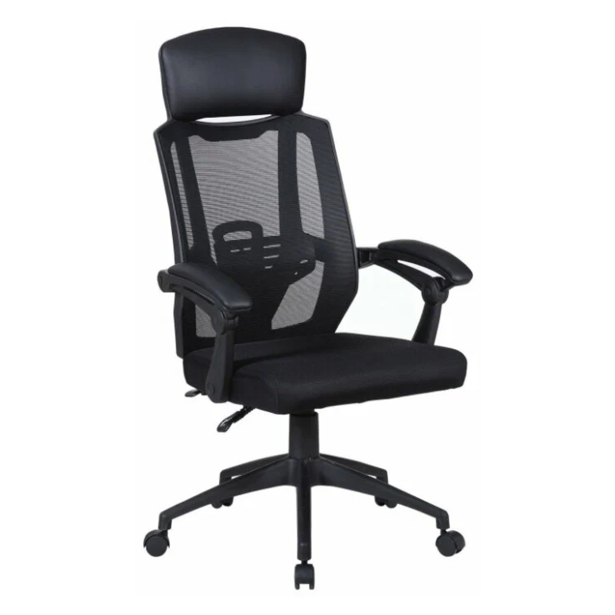 Кресло Brabix Nexus ER-401 (531835) черный, офисное с эргономичным дизайном, до 120 кг, сетка/эко кожа/ткань