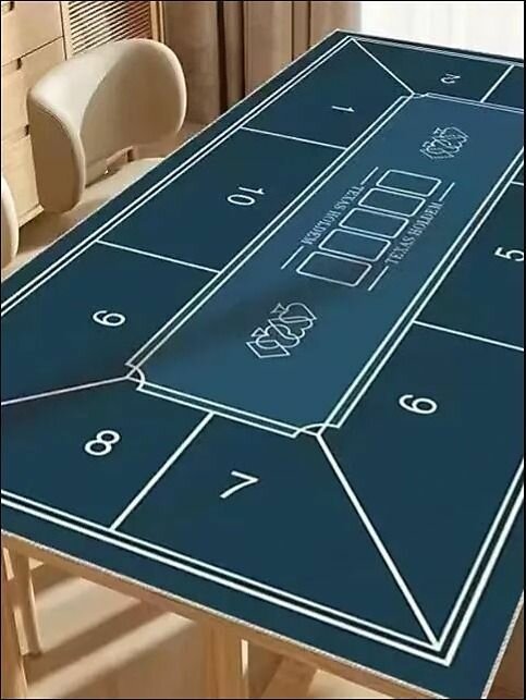 Прорезиненное сукно для покера 160 на 80 см темно-синего цвета