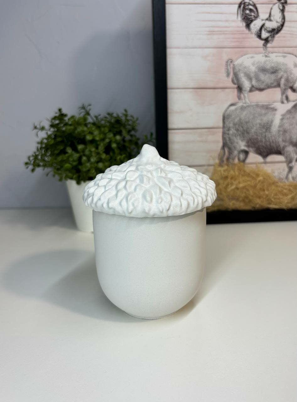 Подсвечник кашпо для раскрашивания Желудь из гипса, объем 150 мл