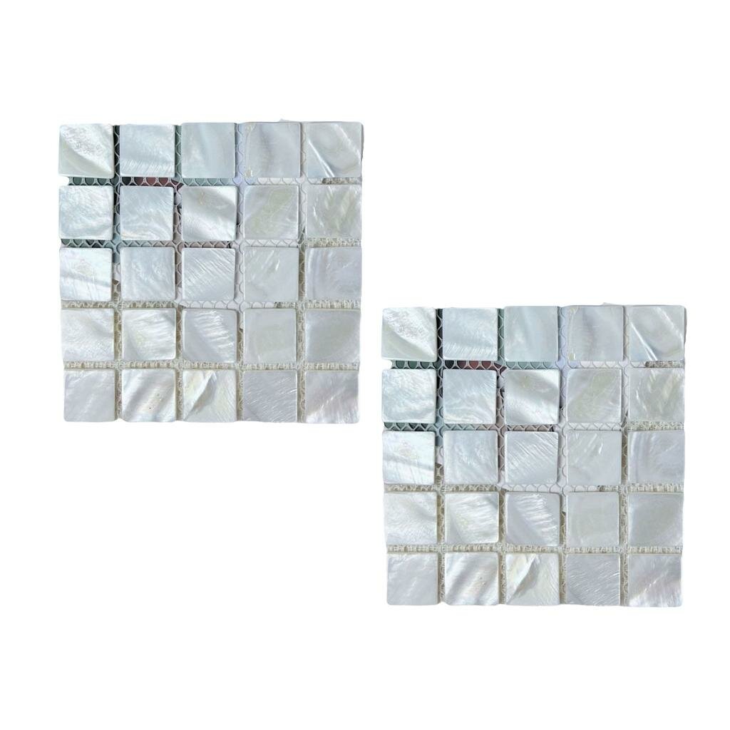 2 шт. handmade подставки под кружку из ракушек, Белый - M