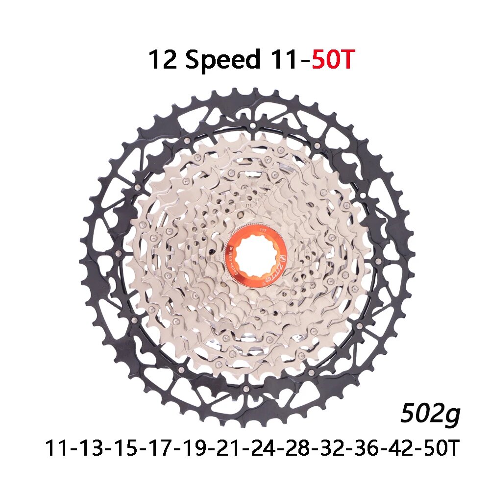ZTTO 9S 10 11 12 13-скоростная кассета для шоссейного велосипеда из стали 12 s 50T BK Silver-M