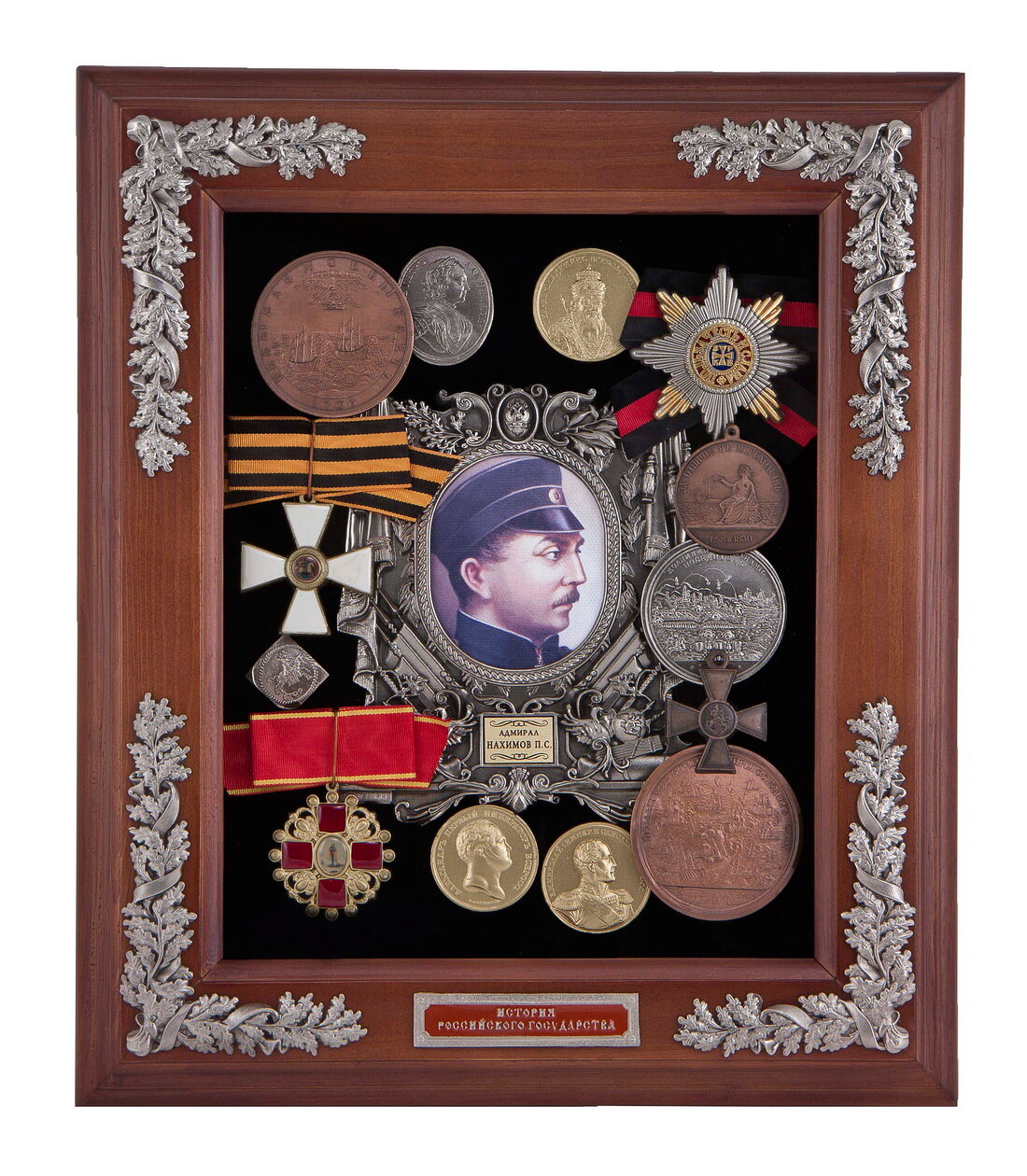 Панно"Нахимов" мал. 34х30х4 см. ПГИ-216мал