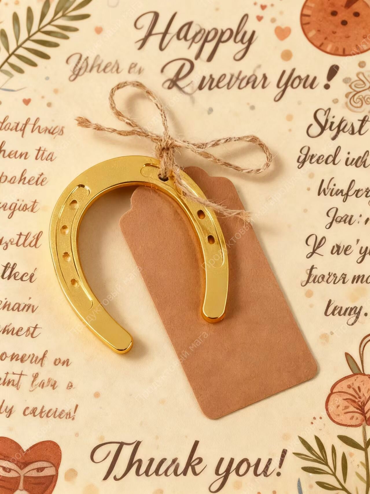 Подкова символ года Металлическая счастливая подвеска в виде подковы в подарок