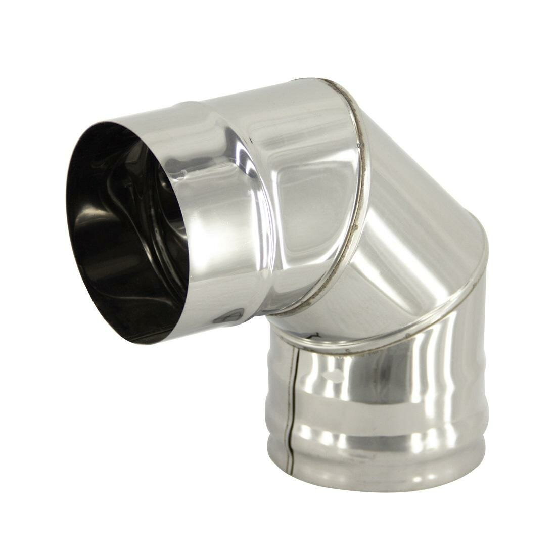 Колено дымоходное d115ММ L-90 3-Х секц нерж (0.5ММ)