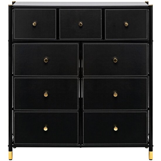 Комод Импэкс Мебель Leset Нирита/Хайди, 9 ящиков, Черный