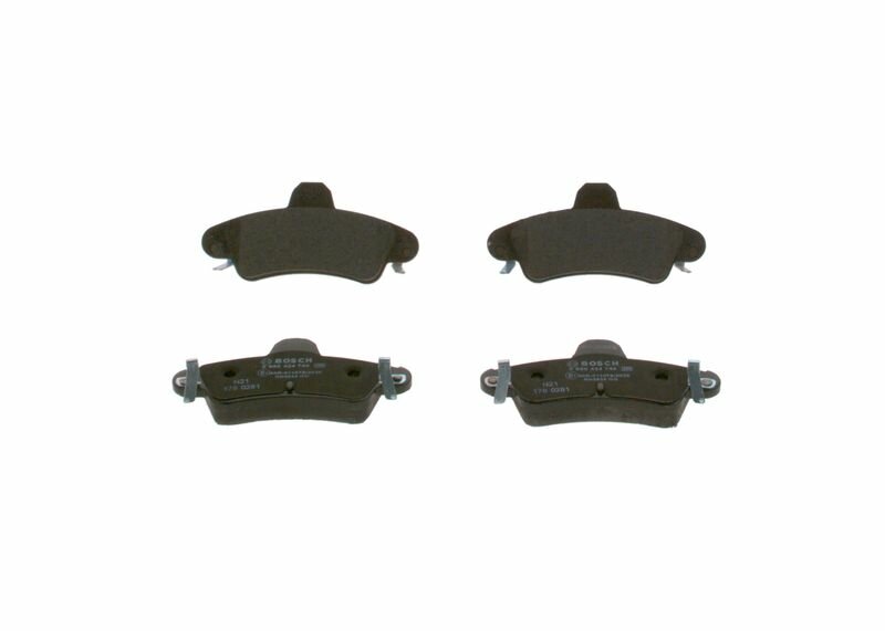 Колодки тормозные BOSCH 986424744 задние, Ford Cougar 2.0 16V 08.98-12.01, Mondeo II 1.6-2.0, TD, 16V 09.96-11.00