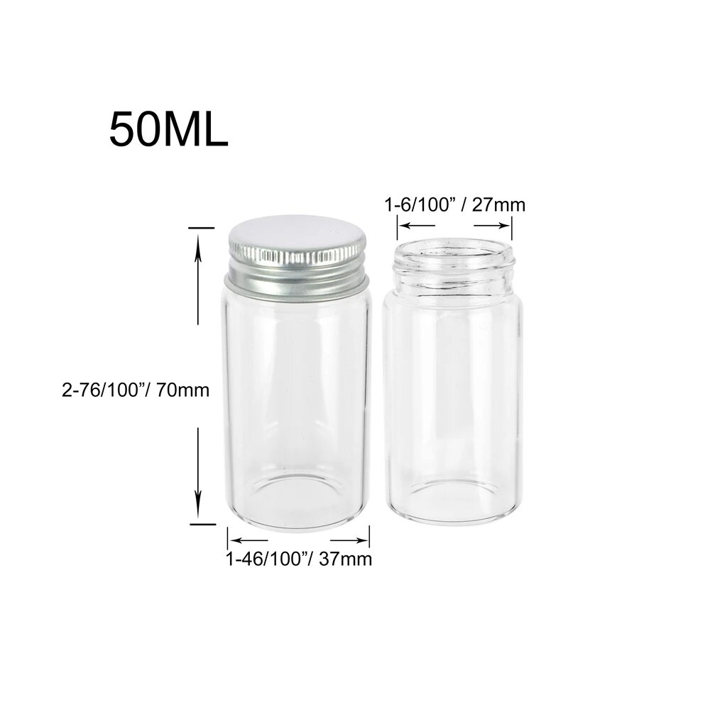 Набор из 6 стеклянных бутылочек Jarvials 25-90 мл 50ml