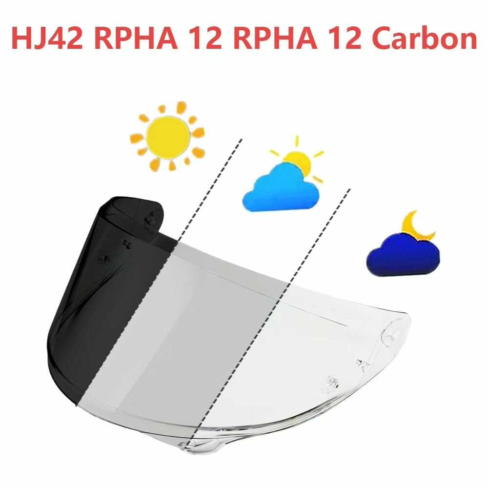 Визор для HJC RPHA 12 / RPHA 12 Carbon — сменный щиток Иридиум с УФ-защитой, поликарбонат, легкая установка и снятие