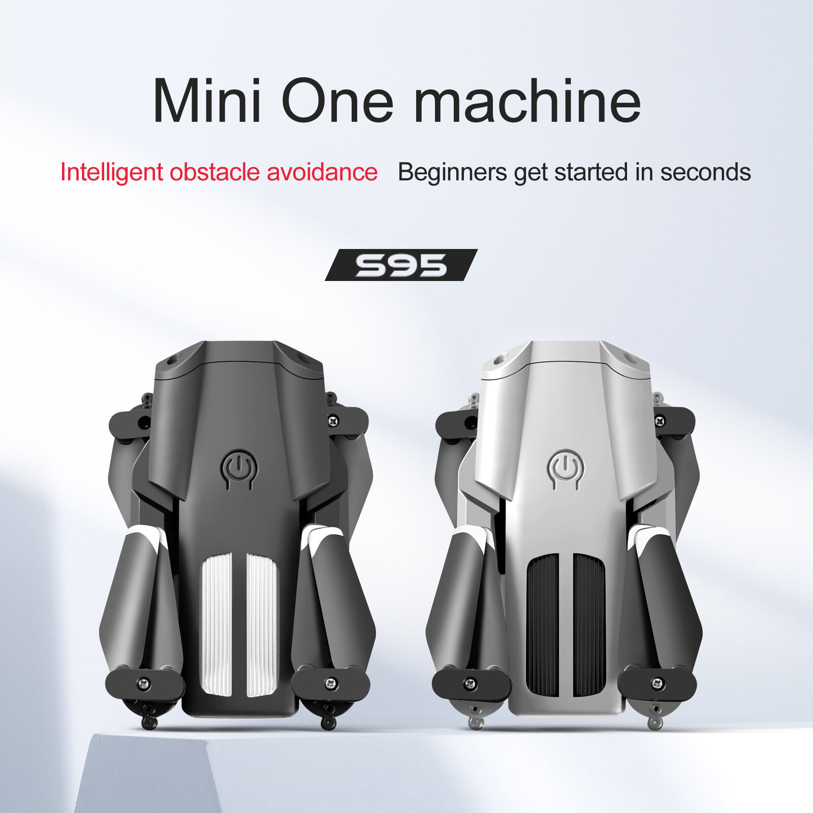 БПЛА квадрокоптер S95 с трехсторонним обходом препятствий, 4K, двухкамерный, сверхчеткий, складной, дистанционно управляемый, черный, трехсторонний обход препятствий, двойная 4K, двойная электрическая версия