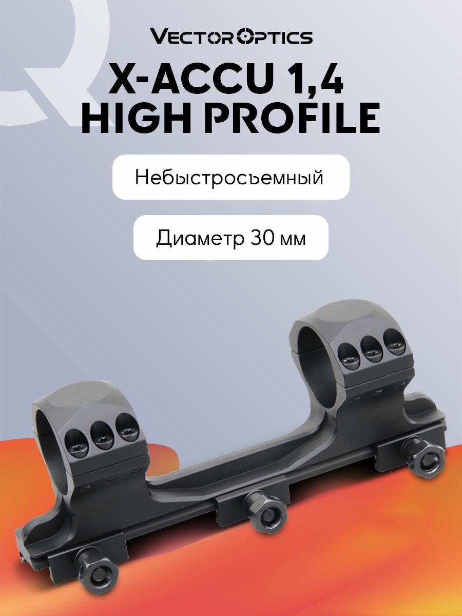 Кронштейн оружейный Vector Optics высокий (h20мм) на Picatinny, база 154 мм