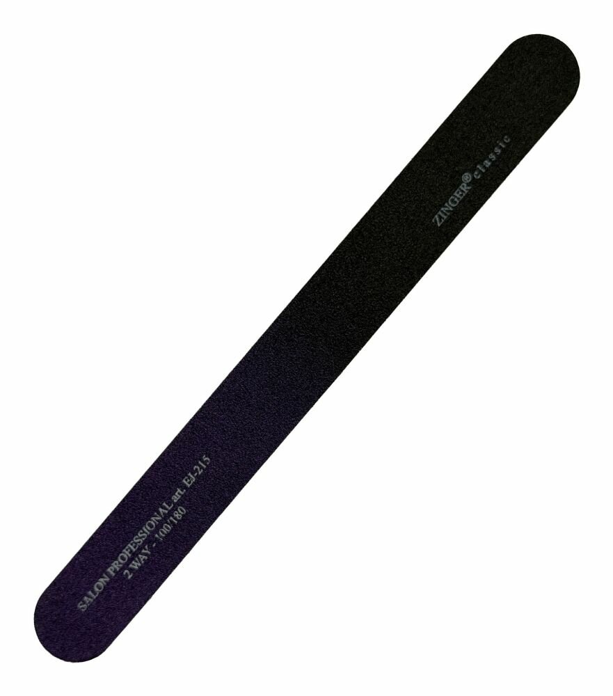 Пилка абразивная для ногтей двусторонняя Zinger EJ-215, 100/180 грит, чёрная