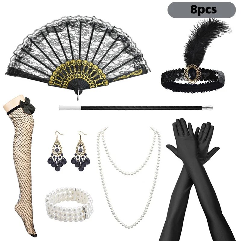 Аксессуары для косплея 1920-х годов для женщин Черный, MR-31