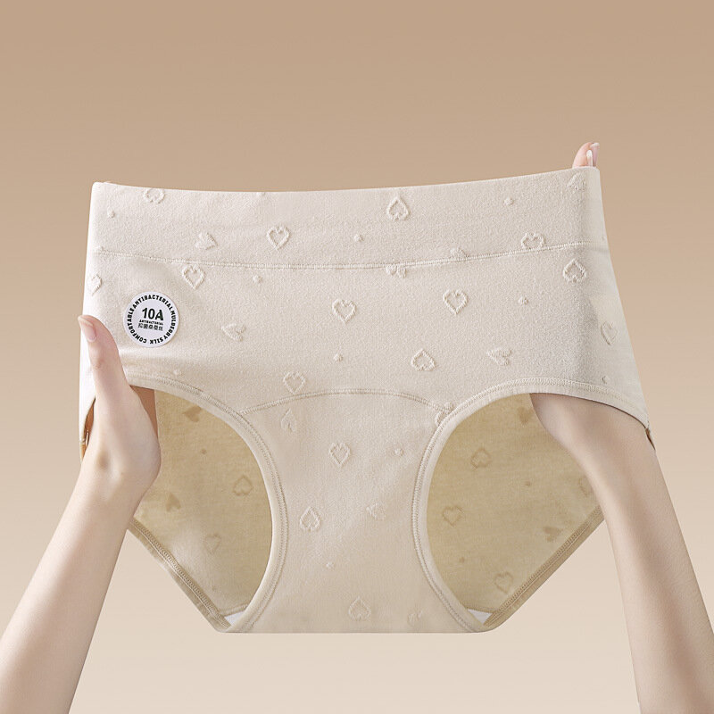10A Детское хлопковое нижнее белье для девочек, чистый хлопок, антибактериальный промежность, бесшовное, большие размеры, средняя-высокая талия, облегающее бедра, контроль живота, треугольные трусики