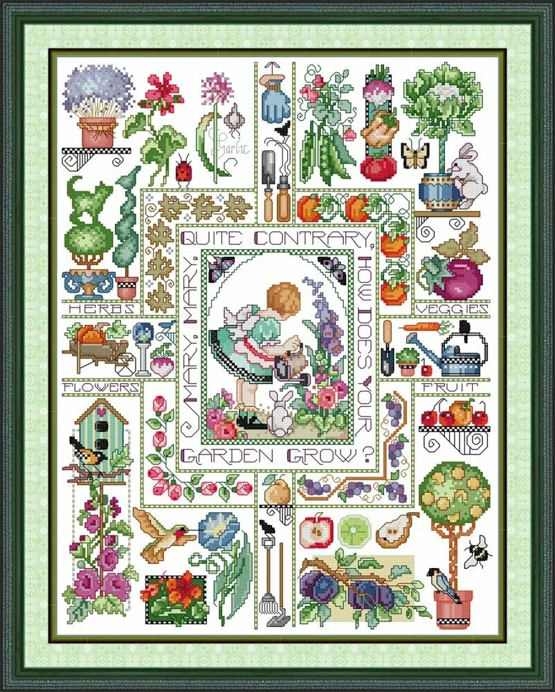 NKFвышивка крестом наборы, Схема на14CT "Сад Мари",40*49CM, Универсальная защитная накладка для повседневного