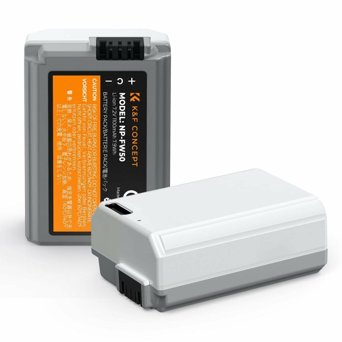 Аккумулятор (2 шт) NP-FW50 K&F Concept 1100mAh (Type-C) KF28.0026S1