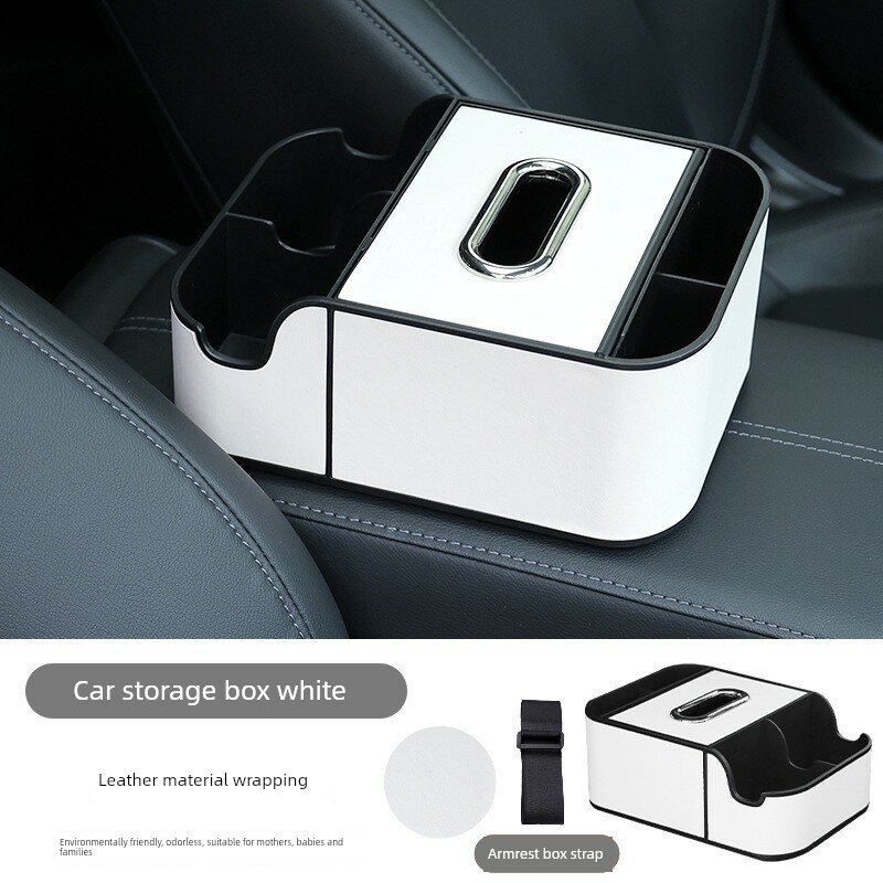Кожаная автомобильная подставка для хранения с большой вместимостью, для приборной панели, держателя для салфеток и