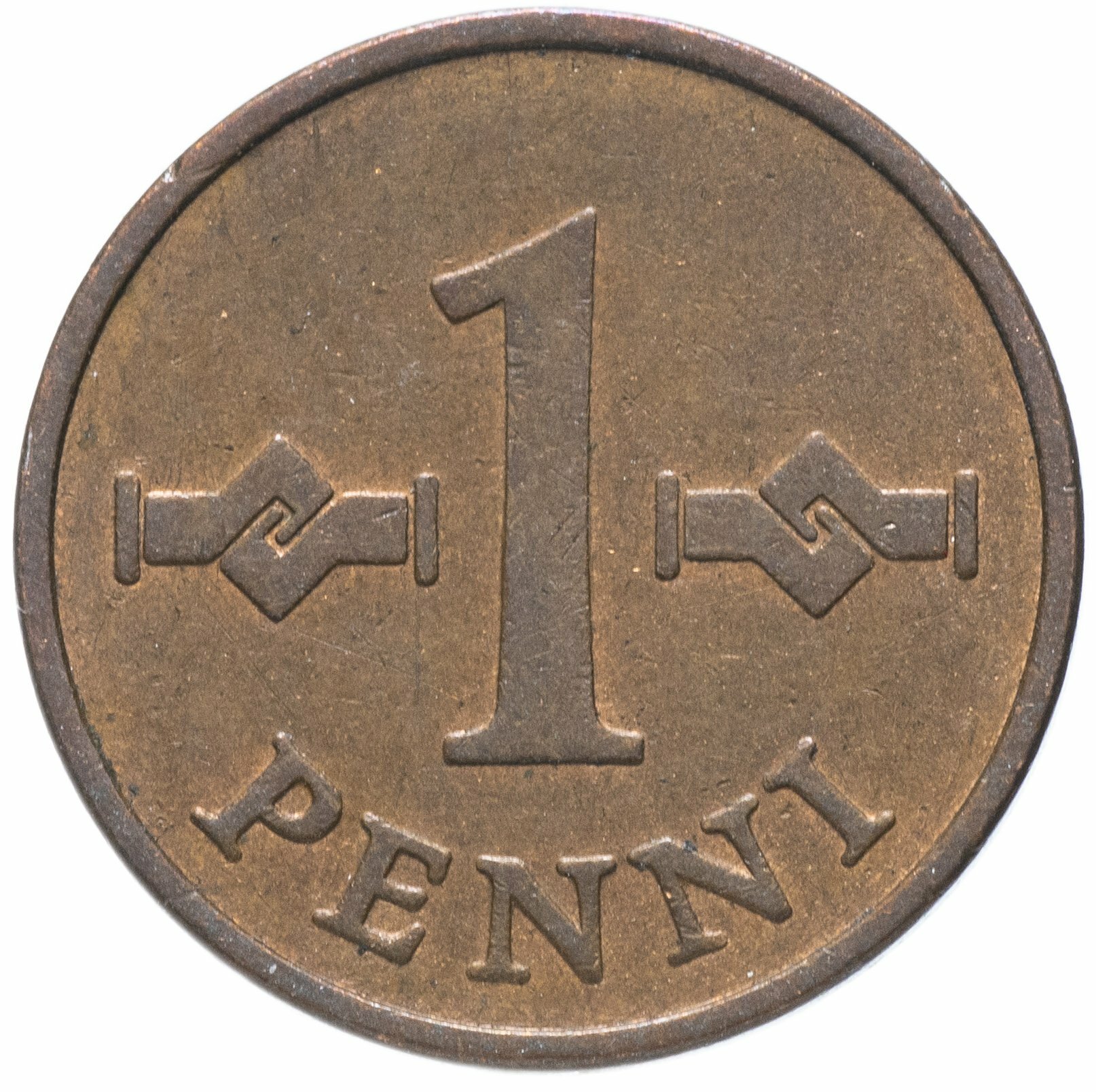Финляндия 1 пенни penny 1963-1969, Медь, в сохранности VF-XF