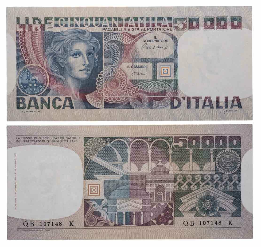 Италия 50000 лир 1977
