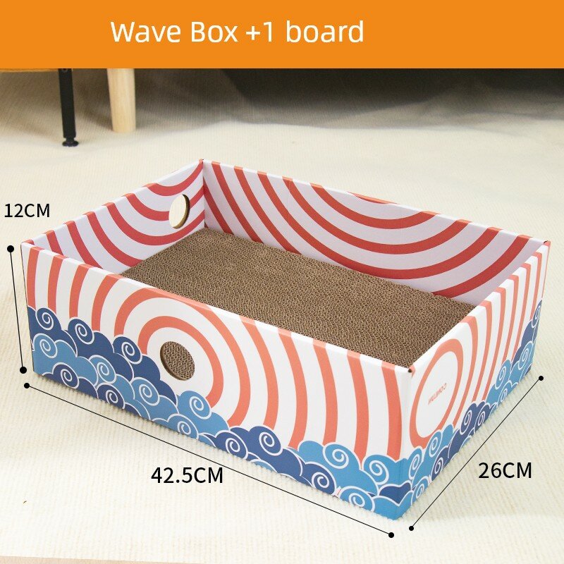 Доска для когтей для кошек, большая, из гофрированного картона, настенная, вертикальная, для заточки когтей, устойчивая