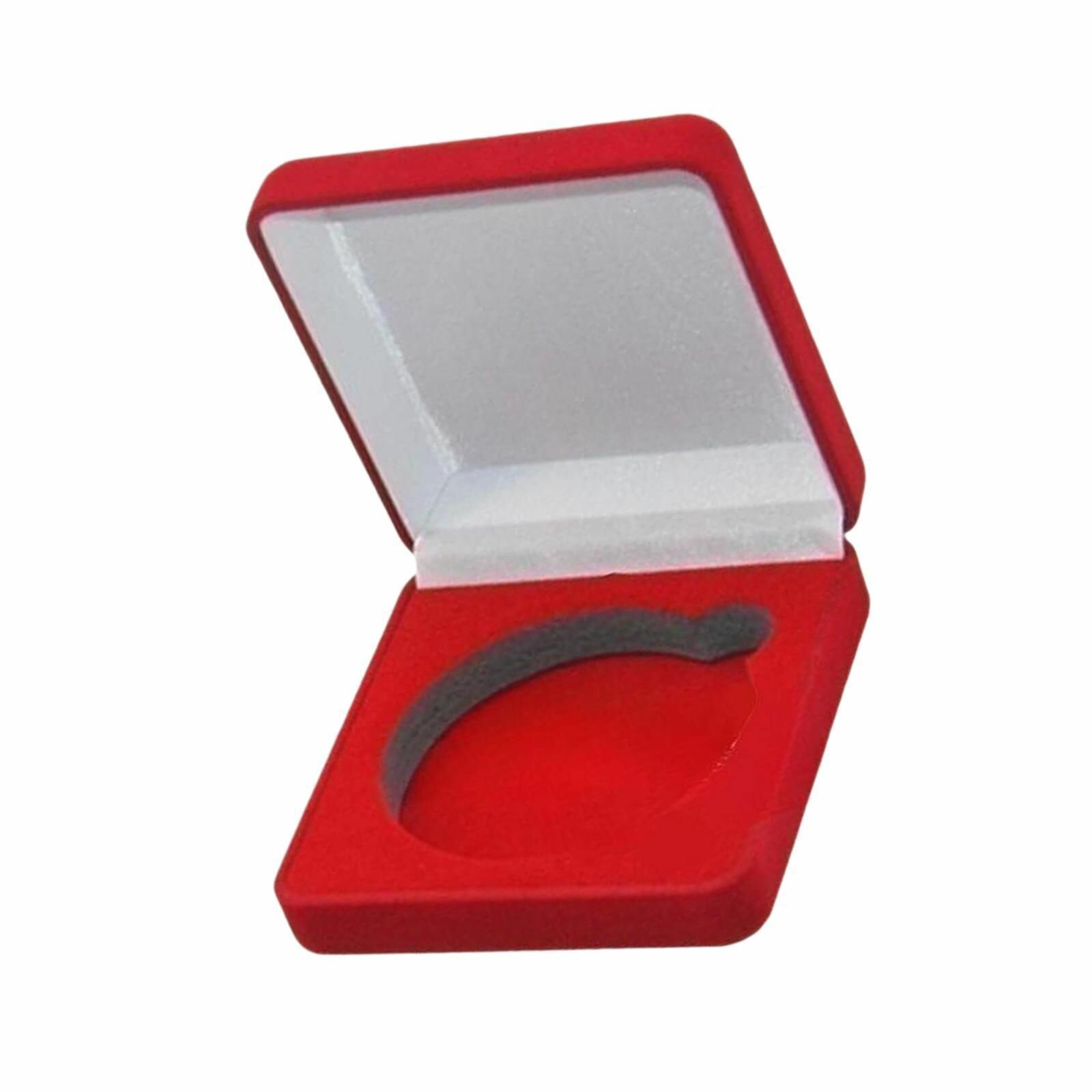 Бархатная подарочная шкатулка для монет диаметром 55 мм, чехол для хранения наградных выставок, красный