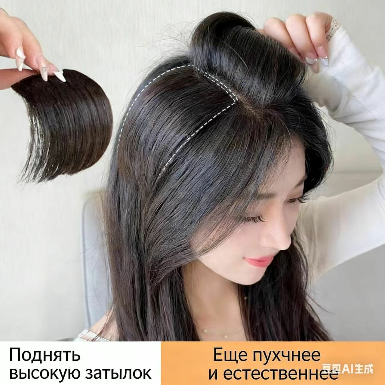 Открытка, мягкая заколка для волос.