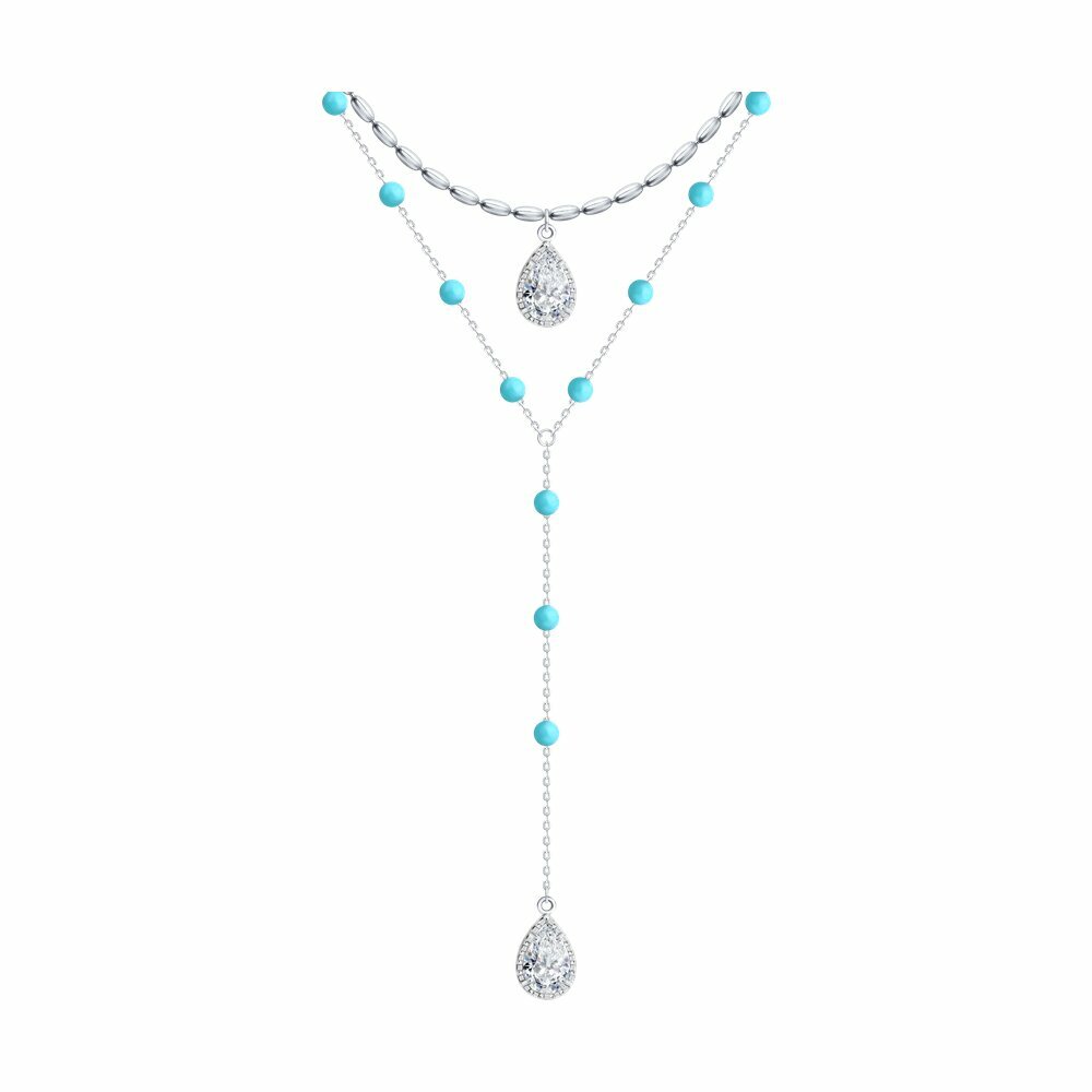 Колье, серебро, 925 проба, родирование