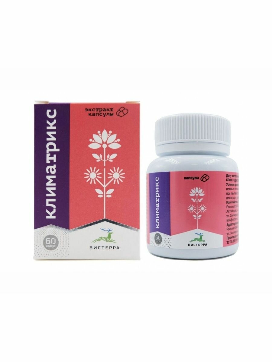 Экстракт Вистерра Климатрикс, капсулы, для отсрочки и облегчения климакса, 60 шт.
