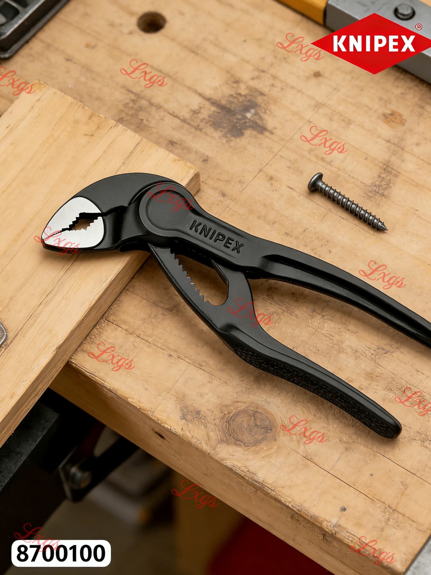 Клещи переставные KNIPEX COBRA XS — длина 100 мм, зев 28 мм, фосфатированные, компактные для кармана и узких мест