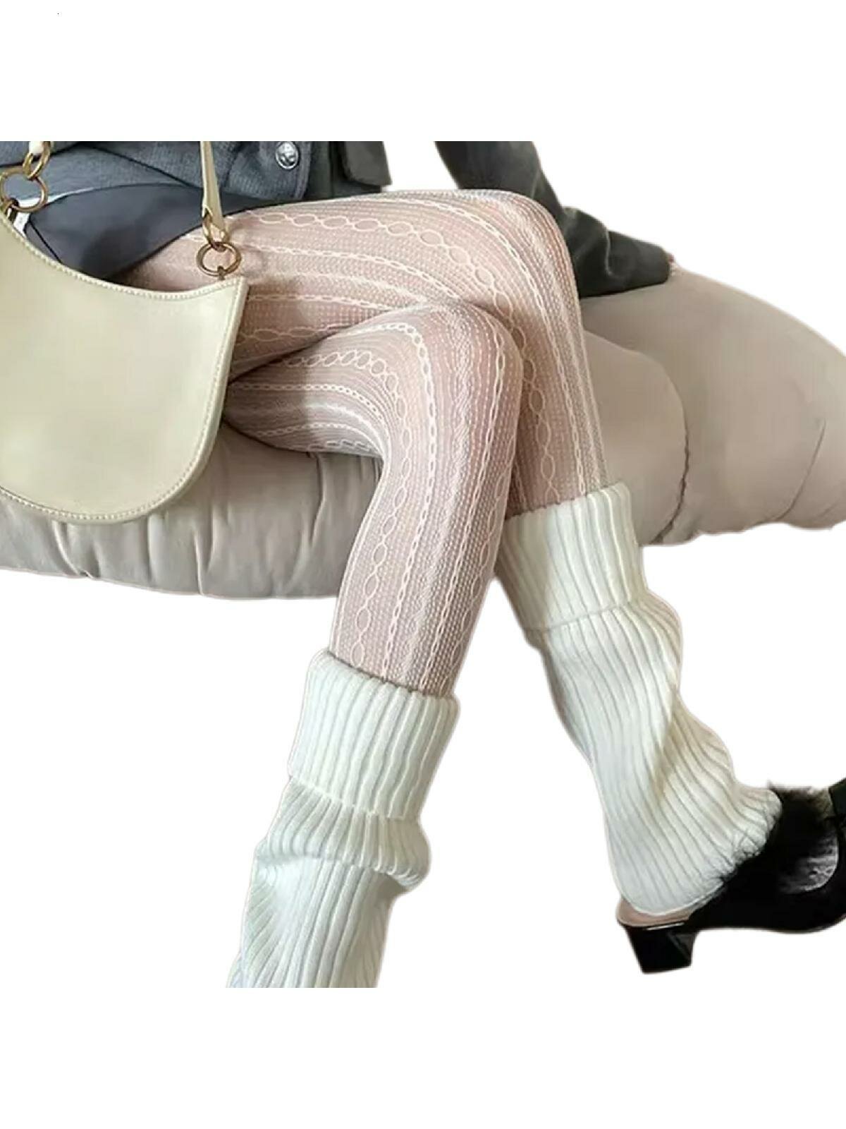 Женские винтажные колготки в сетку, Белое полое отверстие