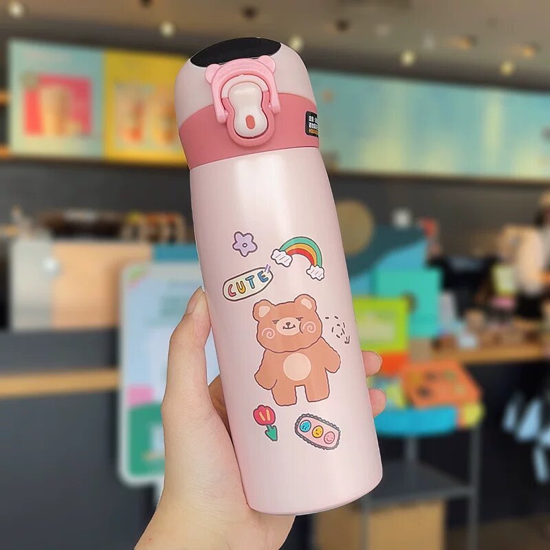 Термос с трубочкой, большой емкости, портативный, подходит для женщин после родов, девочек, учащихся начальной школы,