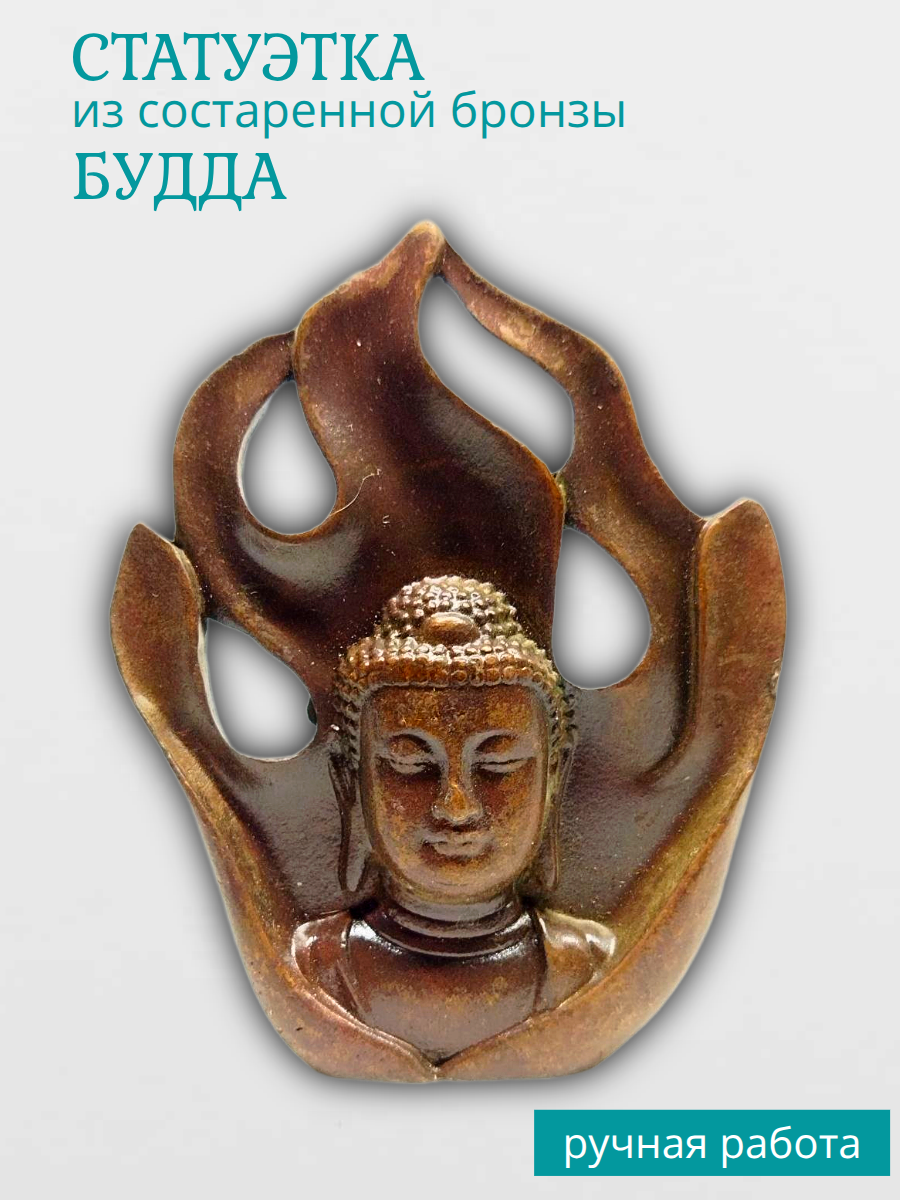 Статуэтка сувенирная "Будда", 7,2х5,7х1см, состаренная бронза