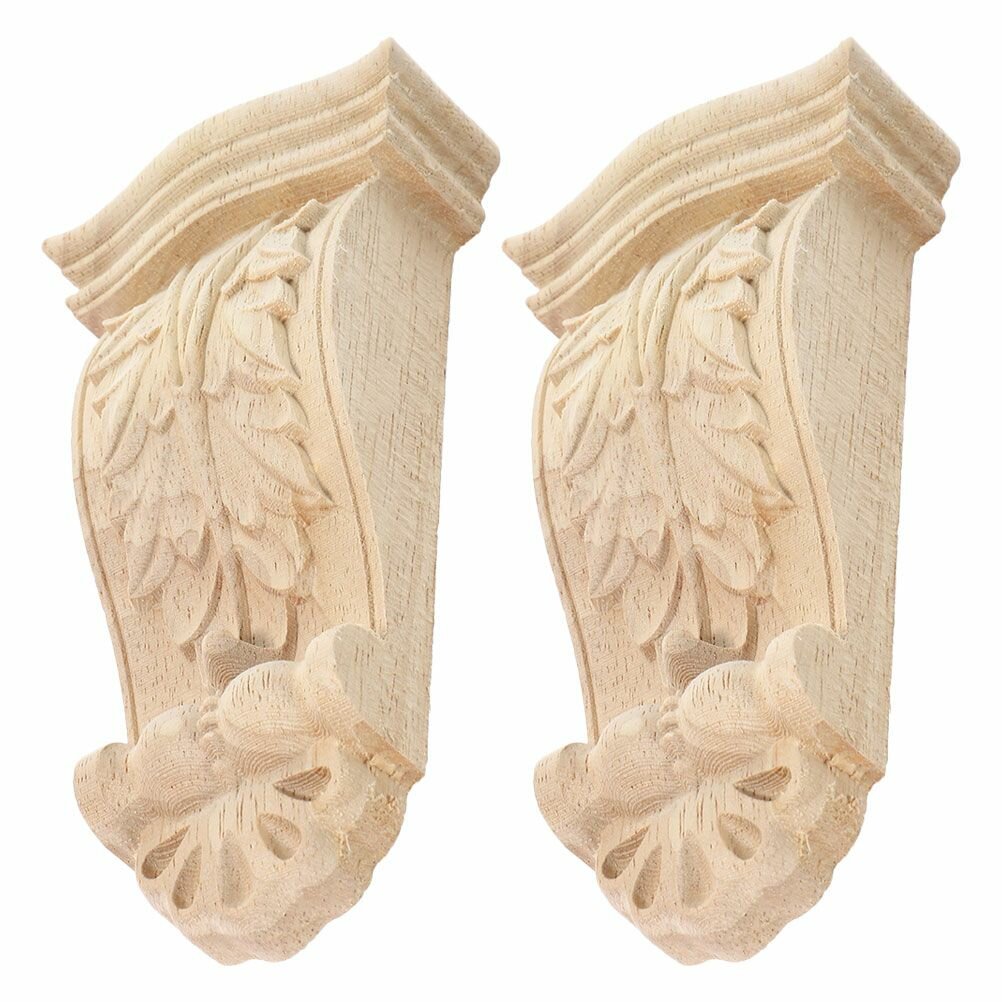 2 Штуки Декоративные Корбелы Из Дерева Европейской Резьбы Традиционные Римские Колонны 11.00X5.00X2.50Cm