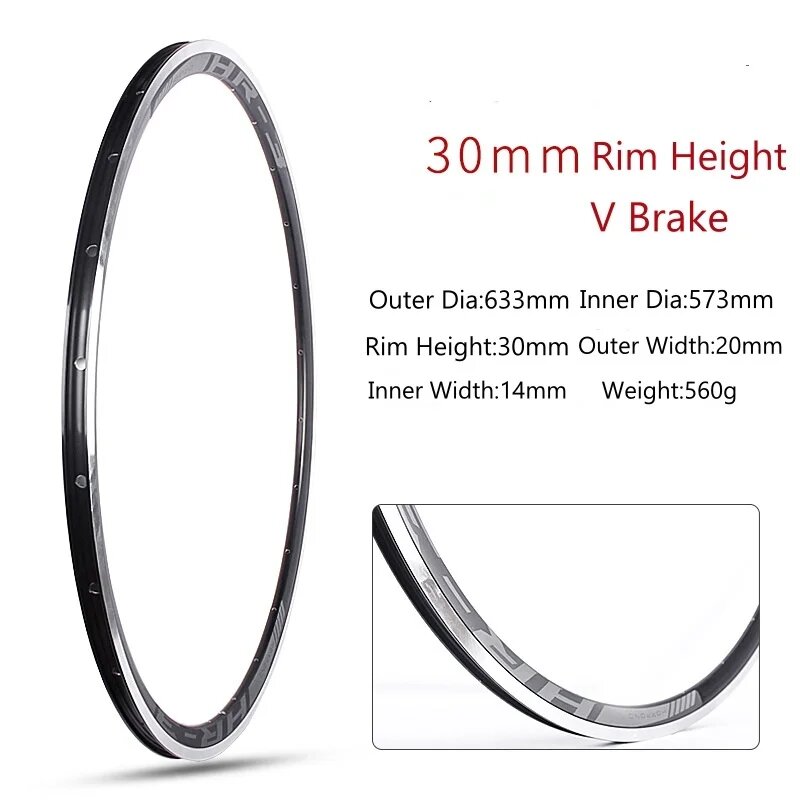 Карбоновые обода для шоссейного велосипеда FV 700C 20/24/28/32 отверстия 27/30/40/50 2x700C 30MM 24H