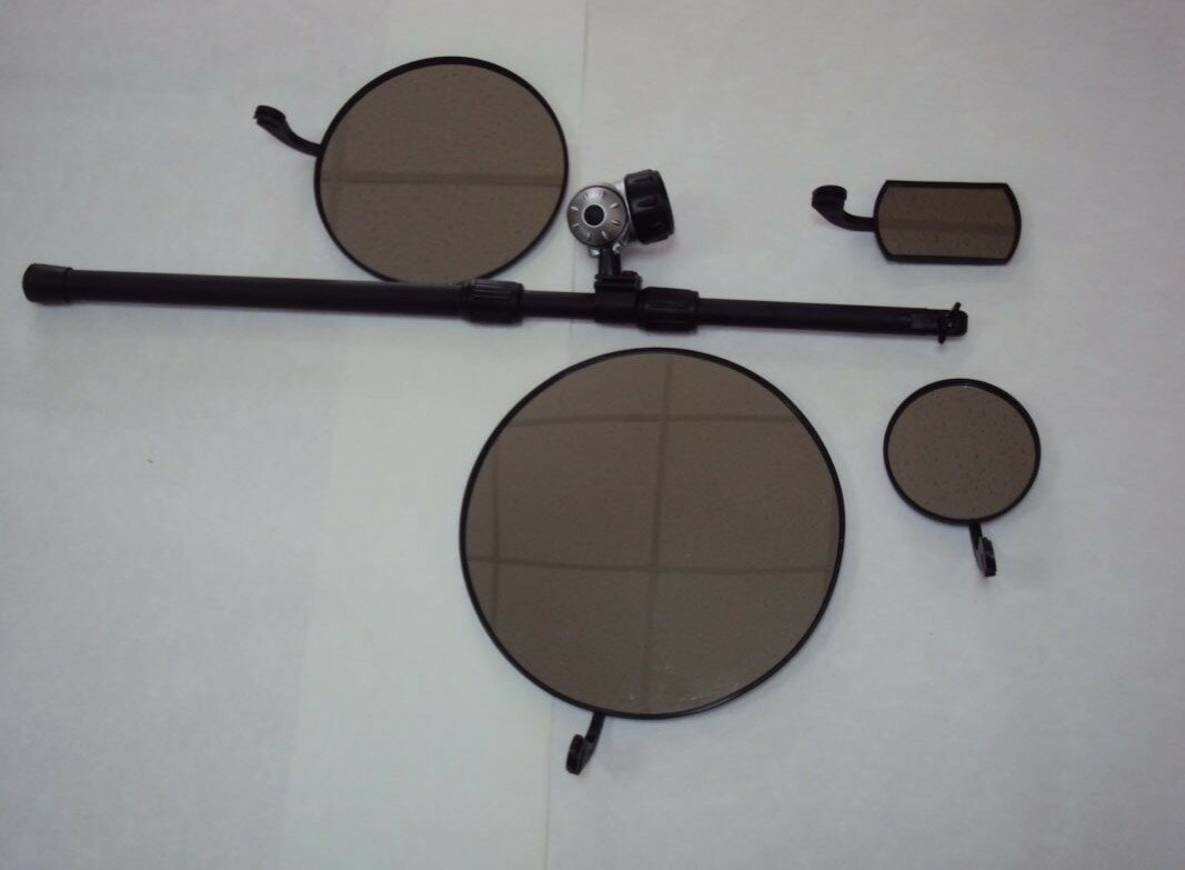 Штанга досмотровая двухсекционная УД 01.2/0,35-0,6м, с фонариком и 4 зеркалами