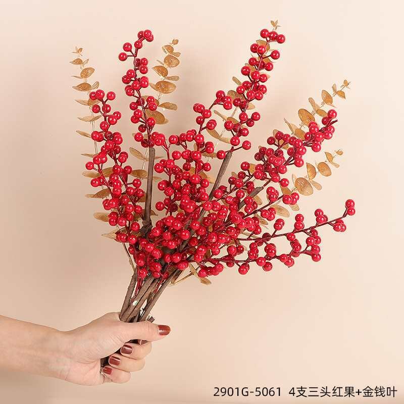 2026 Новейший стиль букета цветов ячменя, декор для винного шкафа в гостиной, украшение, счастливый мешок, ваза, колосья пшеницы, открытие магазина, благоприятный символ