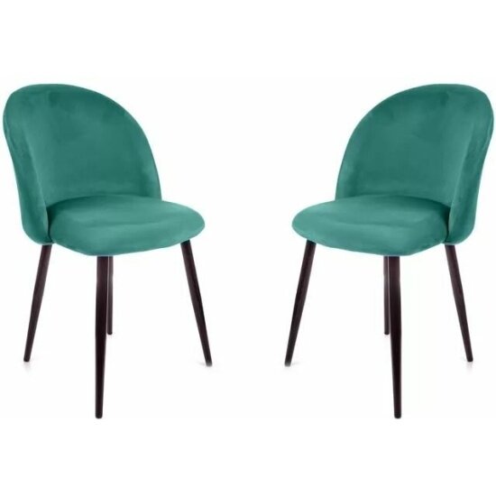 Комплект стульев домашних M-group бостон, изумрудный, чёрные ножки (2 шт)
